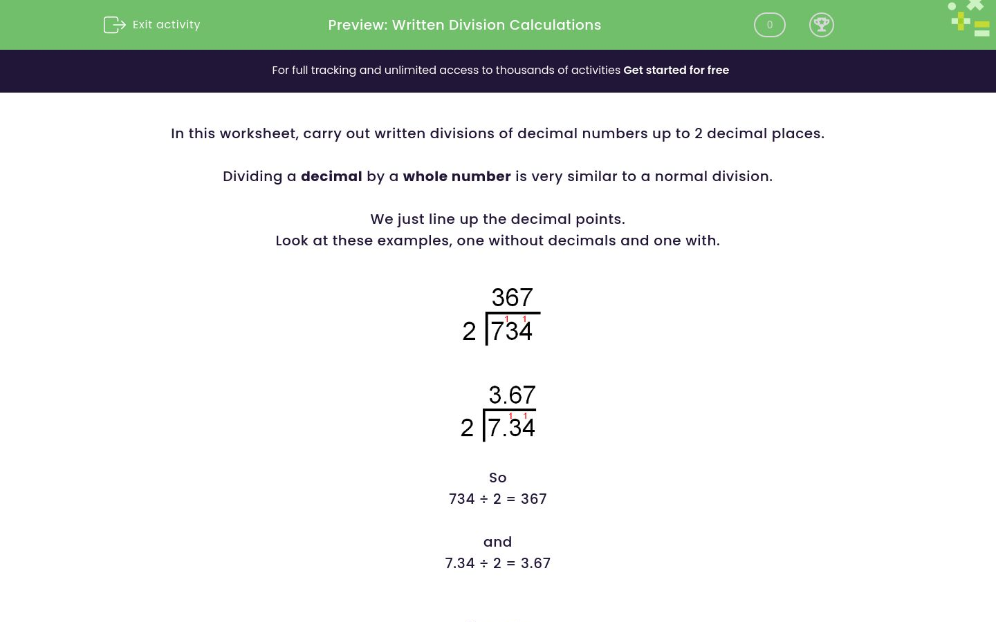 Solve Written Division Calculations Worksheet - EdPlace