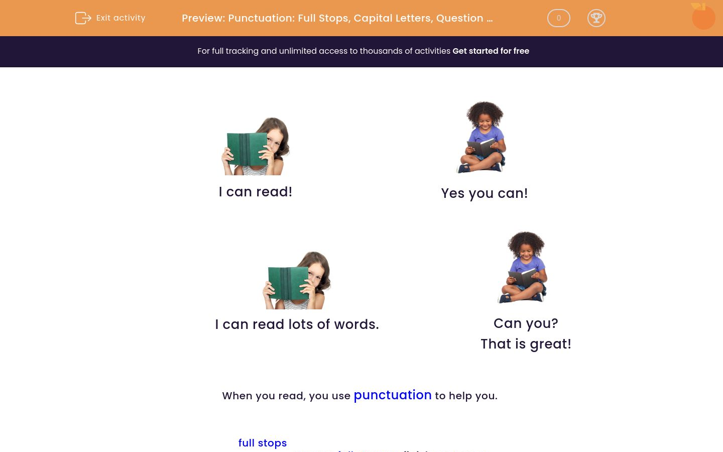 Add Full Stops, Question Marks and Exclamation Marks Worksheet - EdPlace