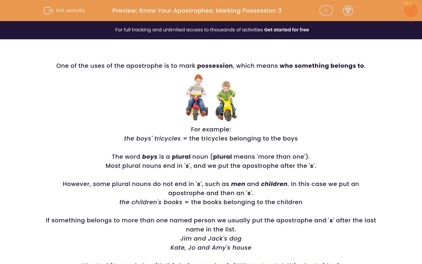Use Apostrophes to Show Ownership with Irregular Plurals Worksheet ...