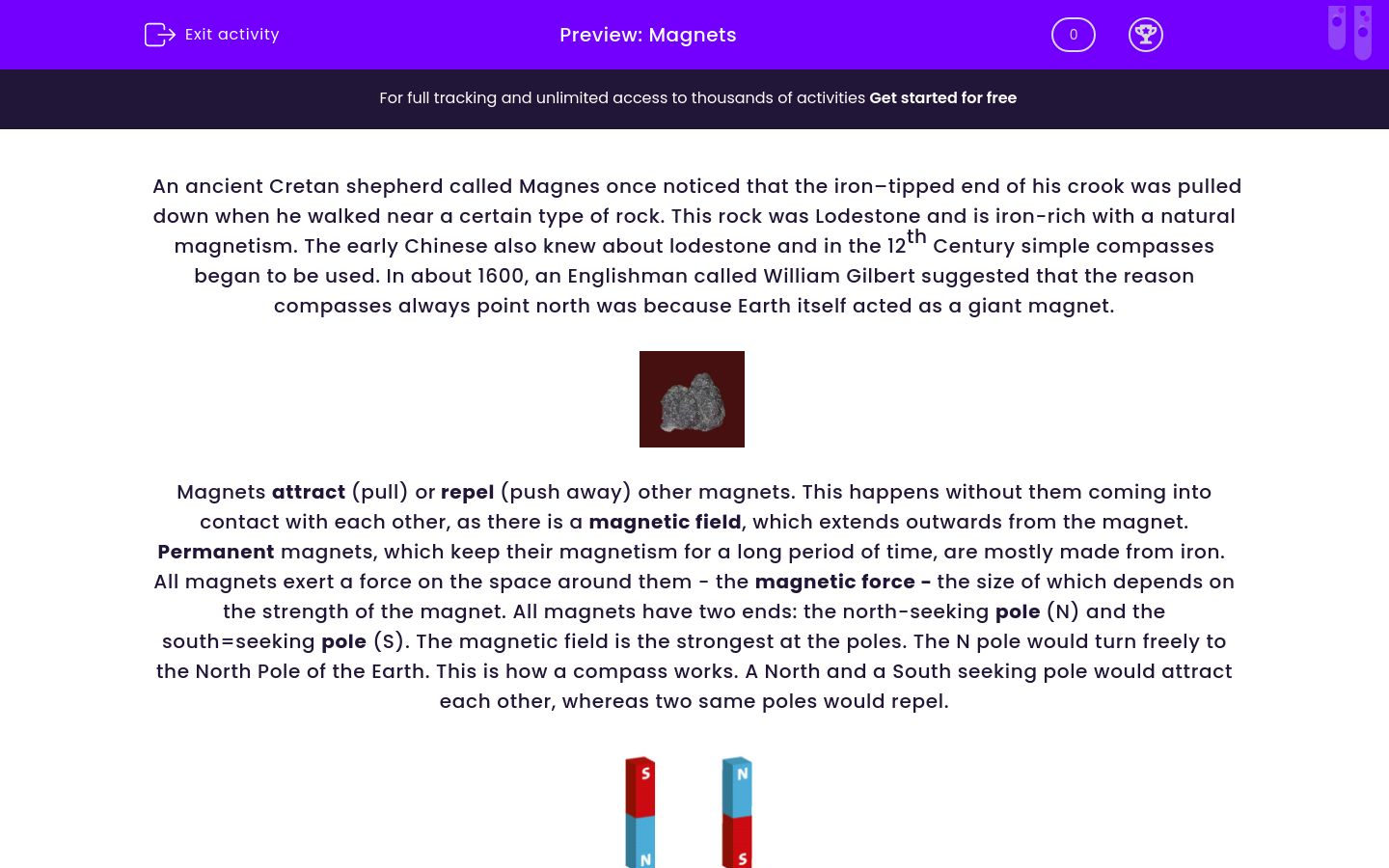 Explain How Bar Magnets work Worksheet - EdPlace