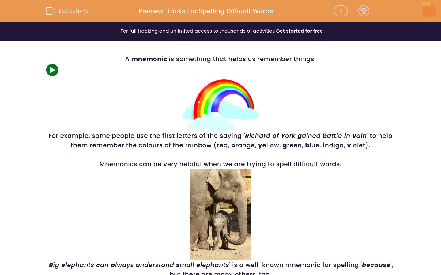 Learn Tricks For Spelling Difficult Words Worksheet - EdPlace