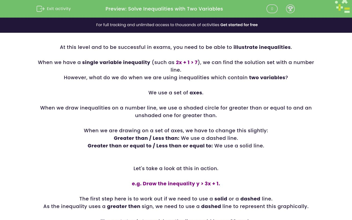 Solve Inequalities with Two Variables Worksheet - EdPlace