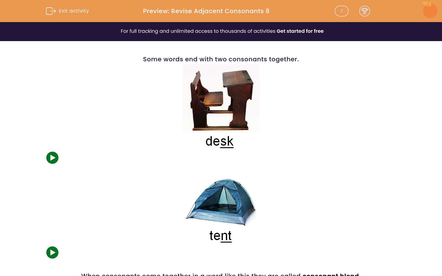 Find Adjacent Consonants at the End of Words Worksheet - EdPlace