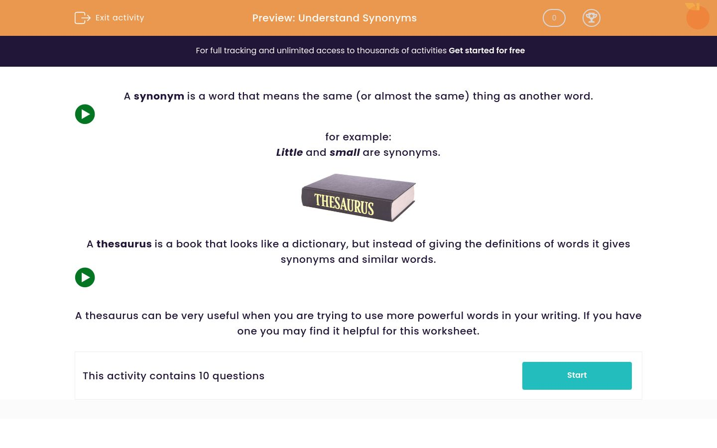 Understand Synonyms Worksheet - EdPlace