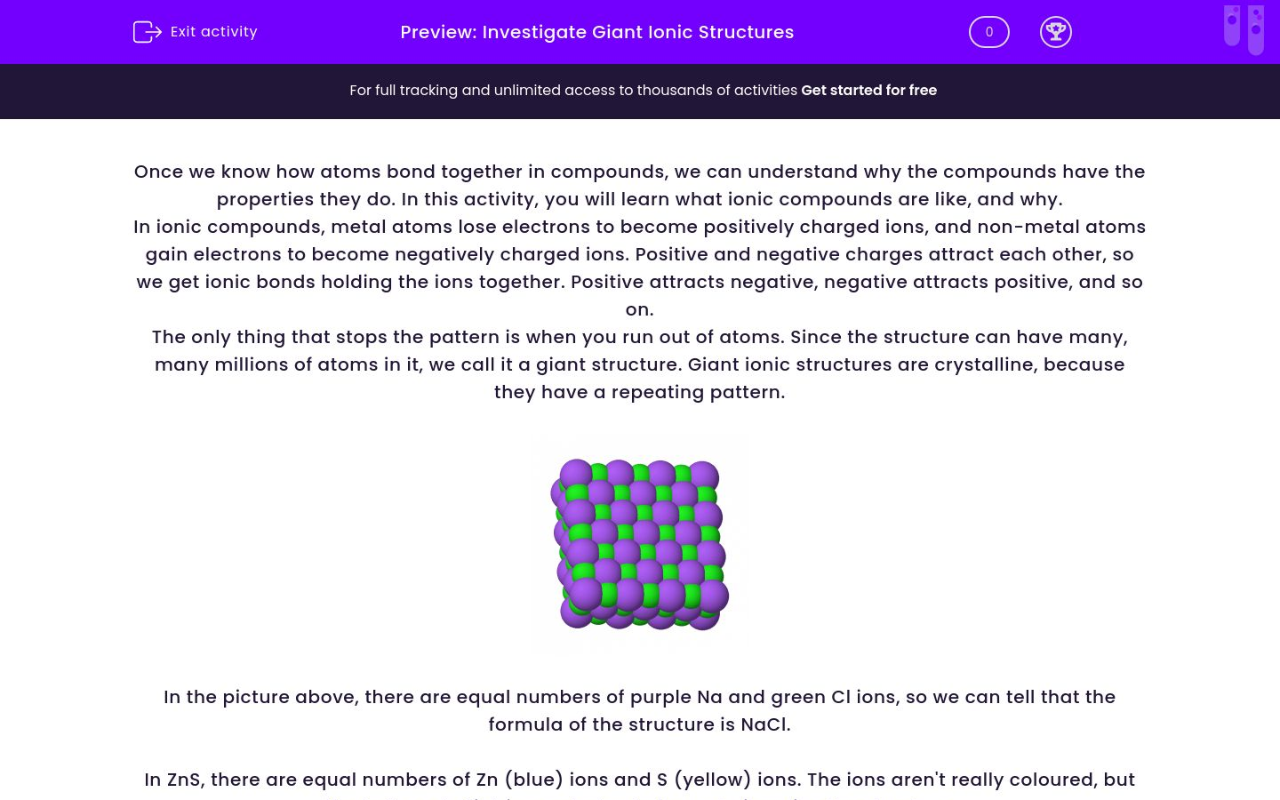 Investigate Giant Ionic Structures Worksheet - EdPlace