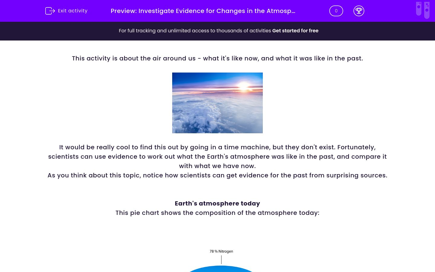 Investigate Evidence for Changes in the Atmosphere Worksheet - EdPlace