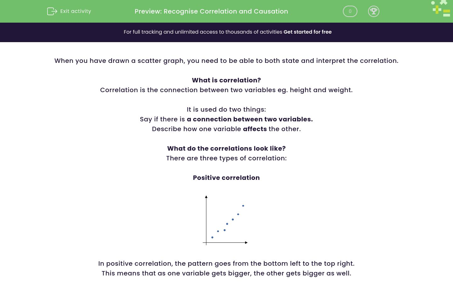 Recognise Correlation and Causation Worksheet - EdPlace