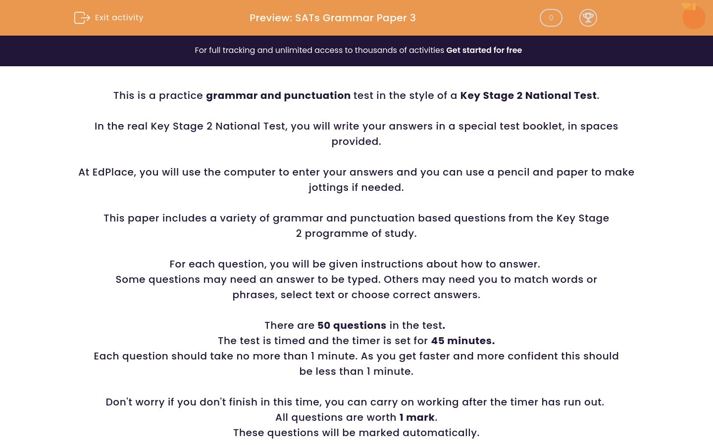 SATs Grammar Paper 3 Worksheet - EdPlace