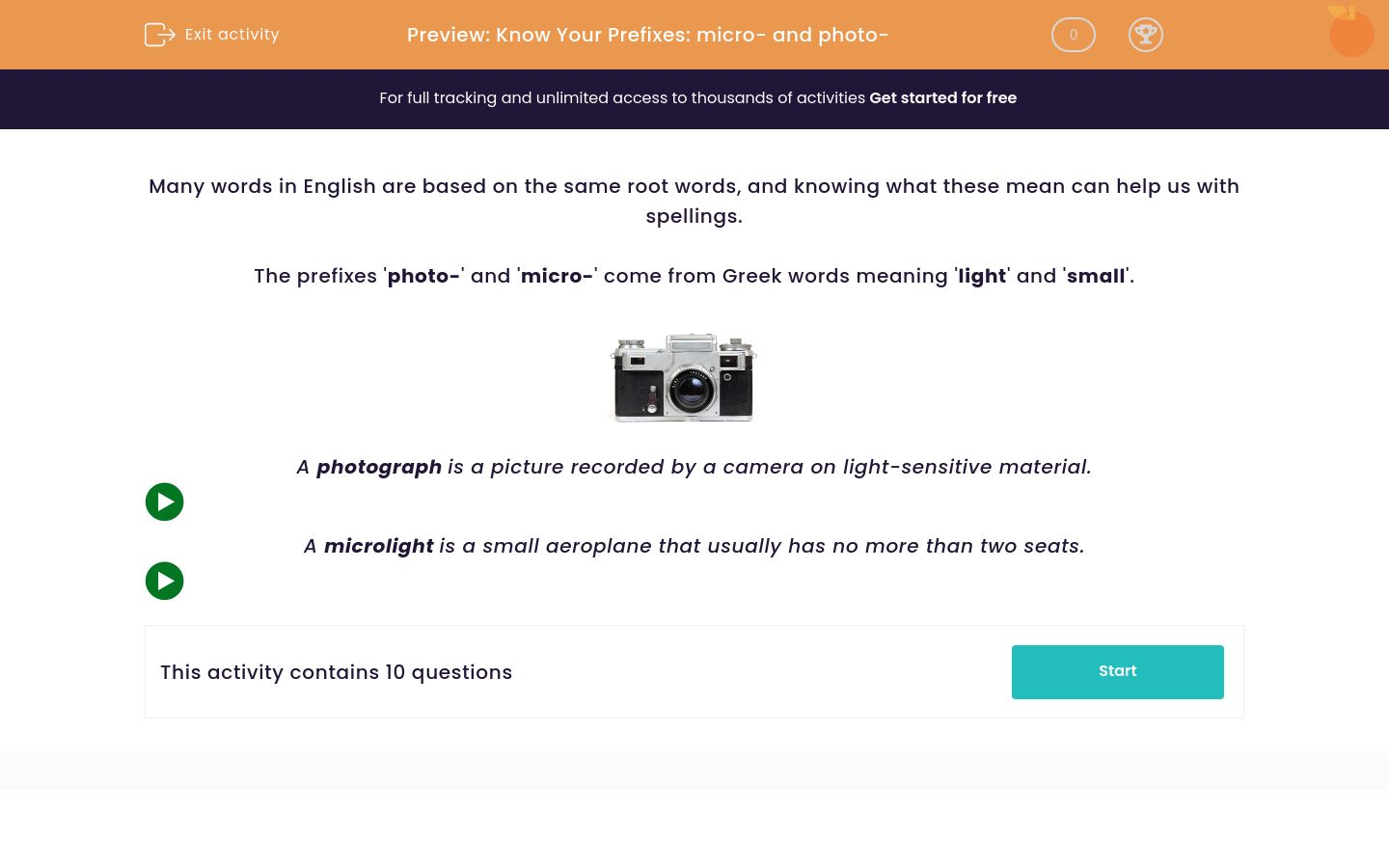 Know Your Prefixes: micro- and photo- Worksheet - EdPlace