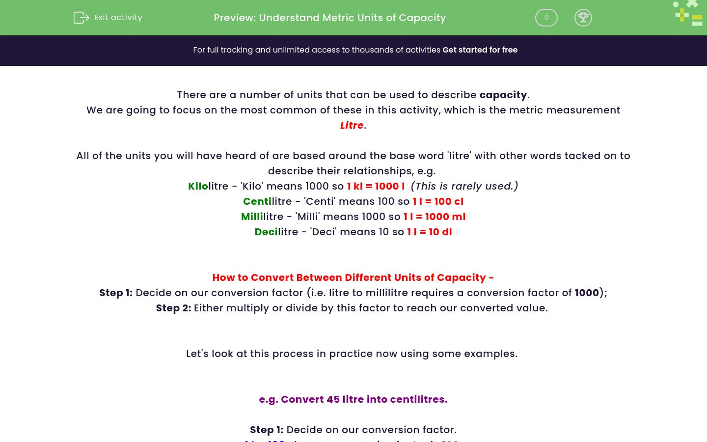 Understand Metric Units of Capacity Worksheet - EdPlace
