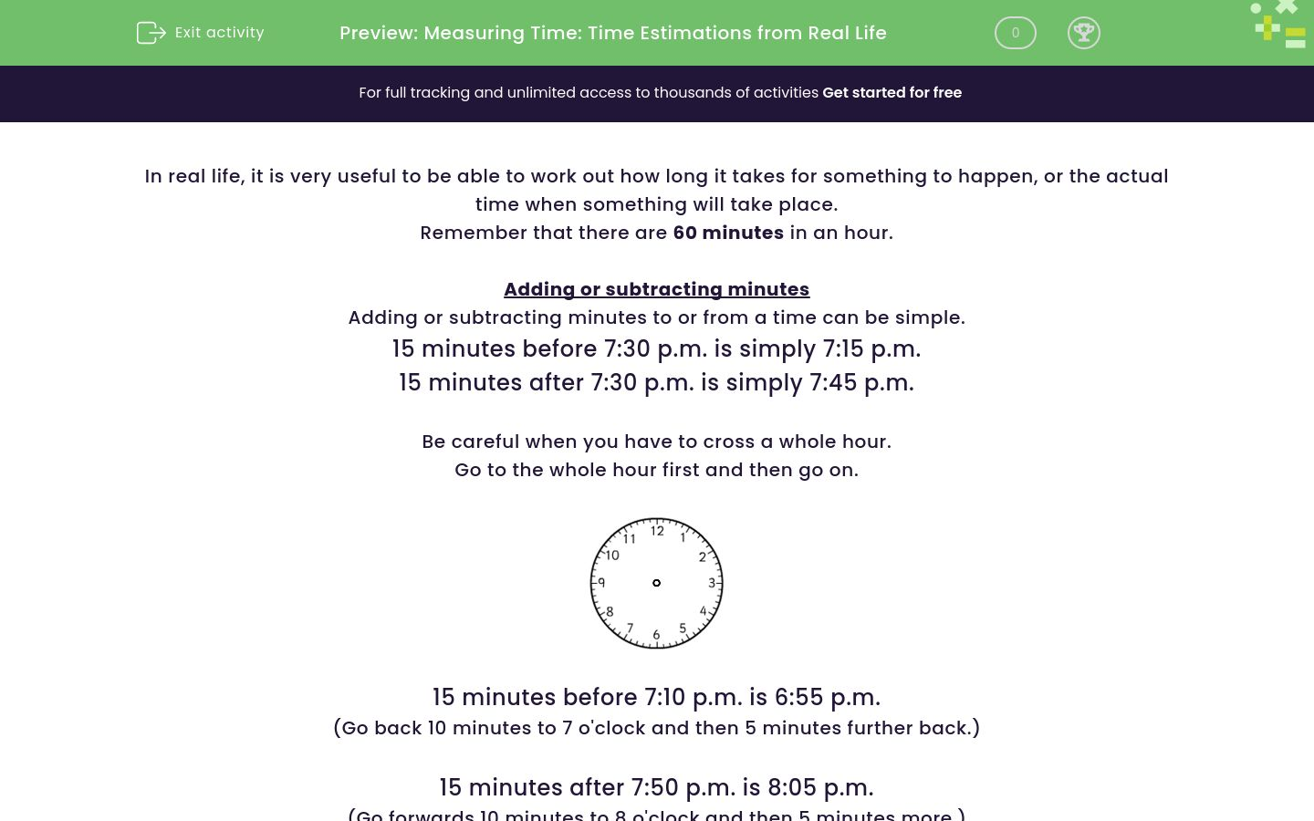 Estimate Intervals of Time Worksheet - EdPlace
