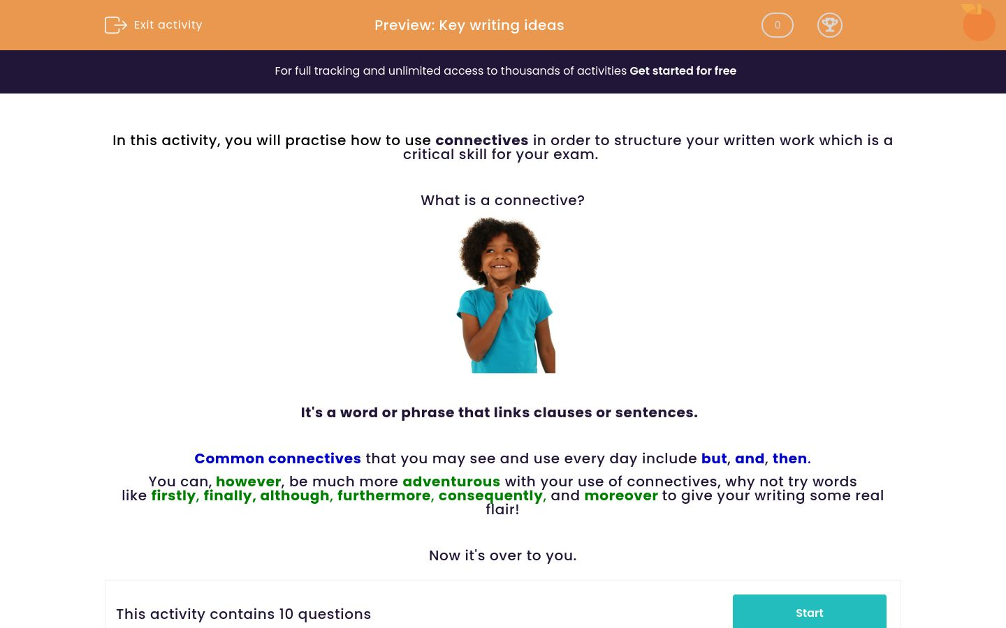 Understand the Use of Connectives Worksheet - EdPlace