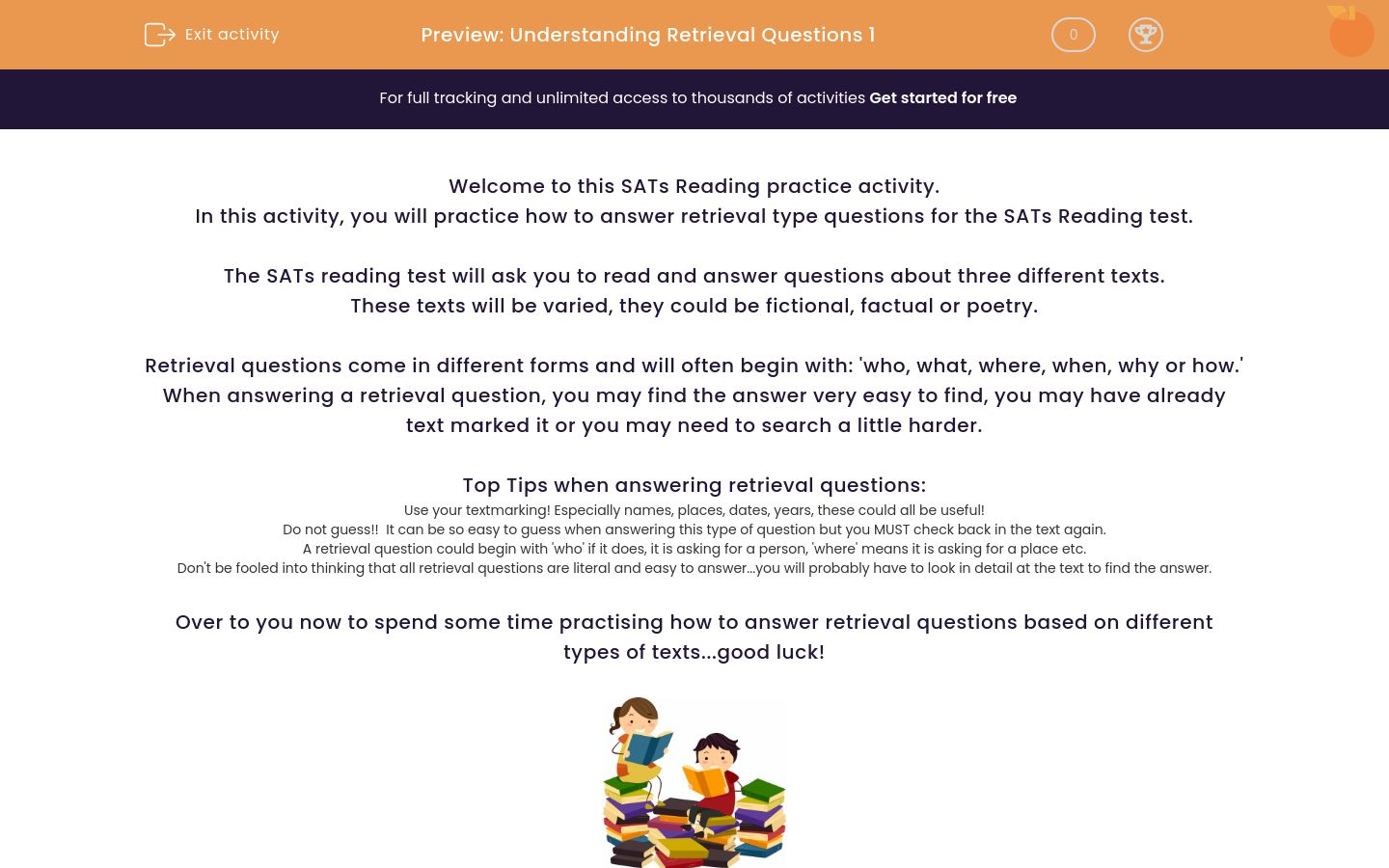 Understand Retrieval Questions 1 Worksheet - EdPlace