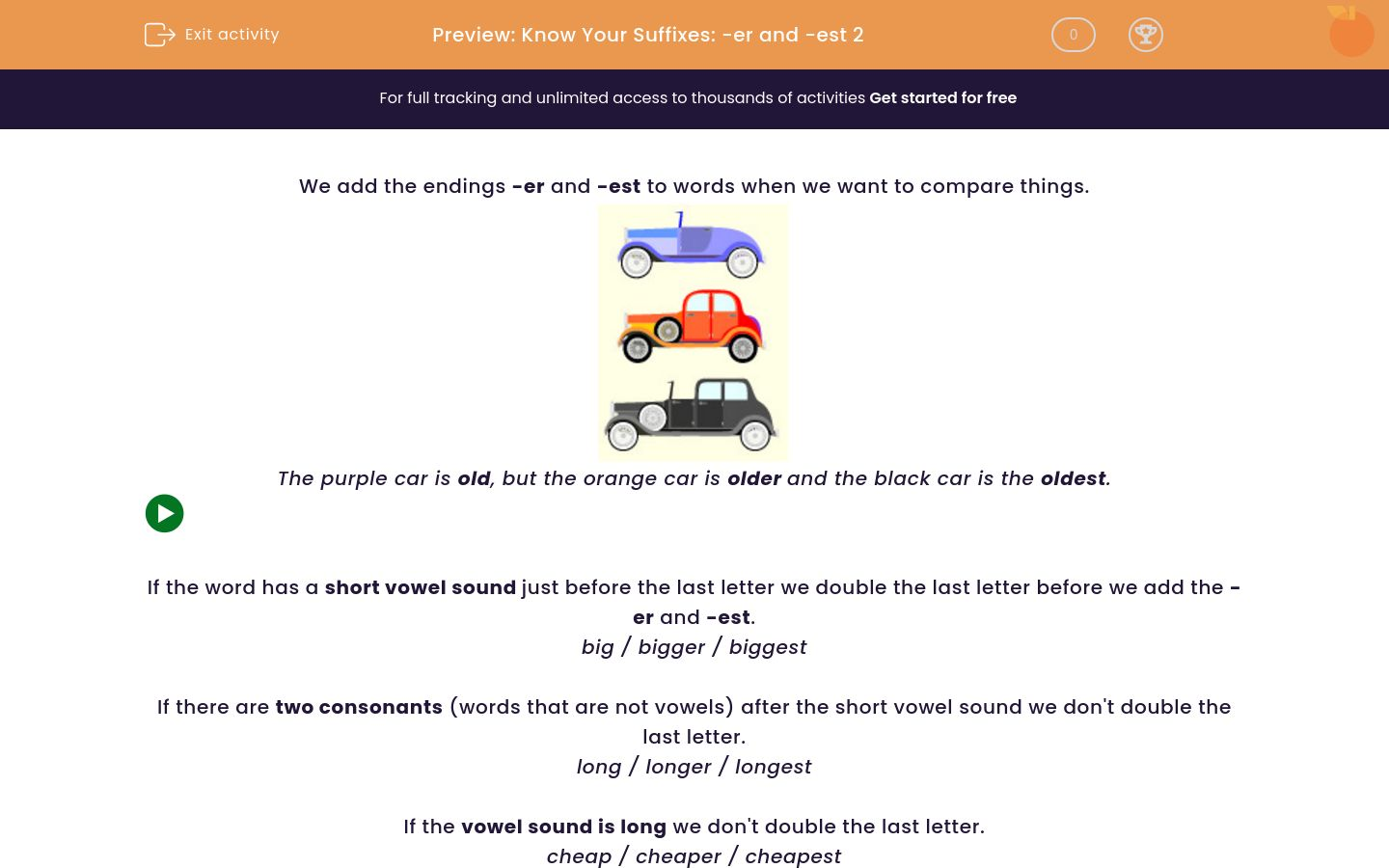 Add Suffixes -er and -est Worksheet - EdPlace