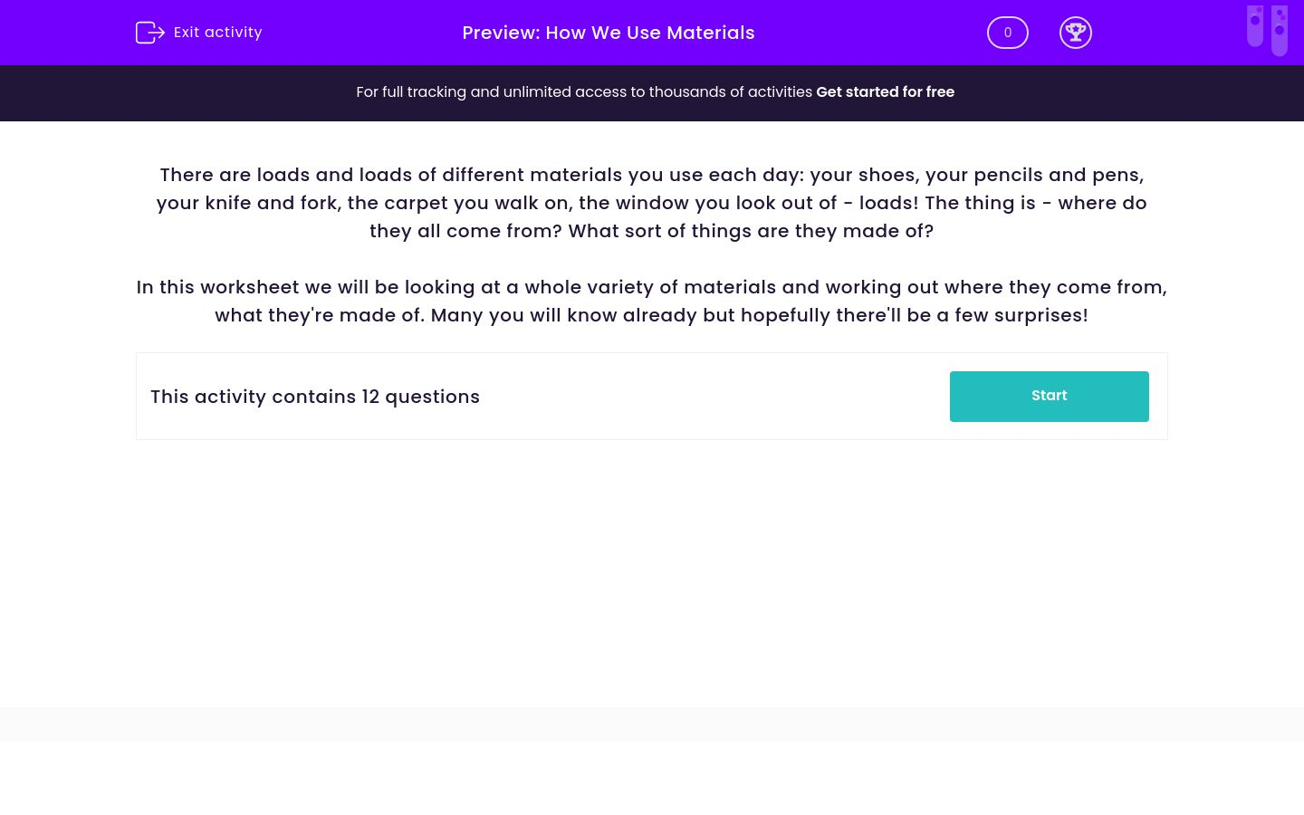 Identify Where Materials Come From Worksheet - EdPlace
