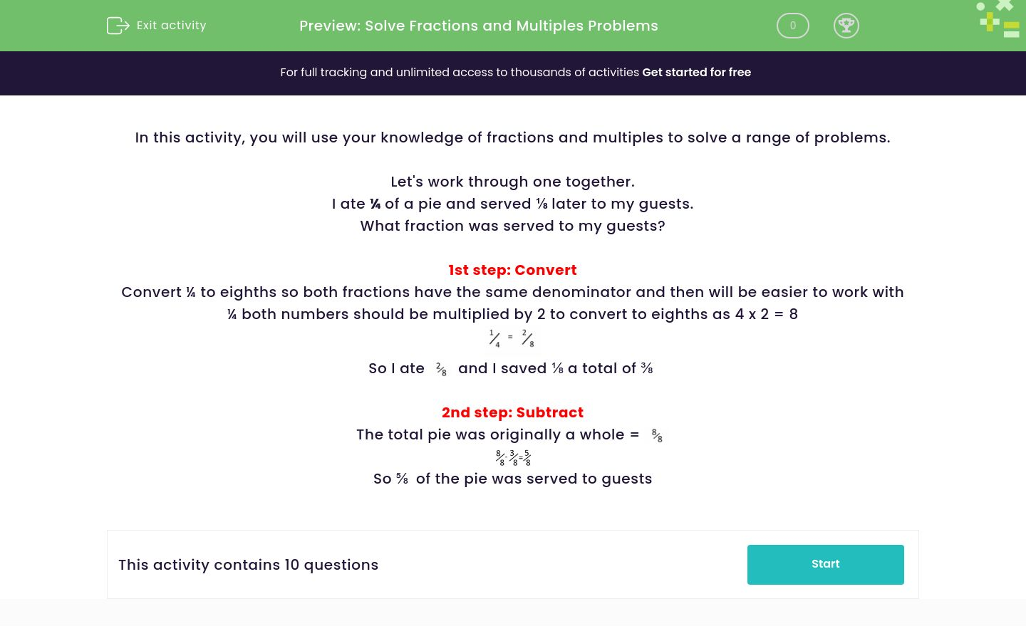 Find Lowest Common Multiples to Solve Fraction Problems Worksheet - EdPlace