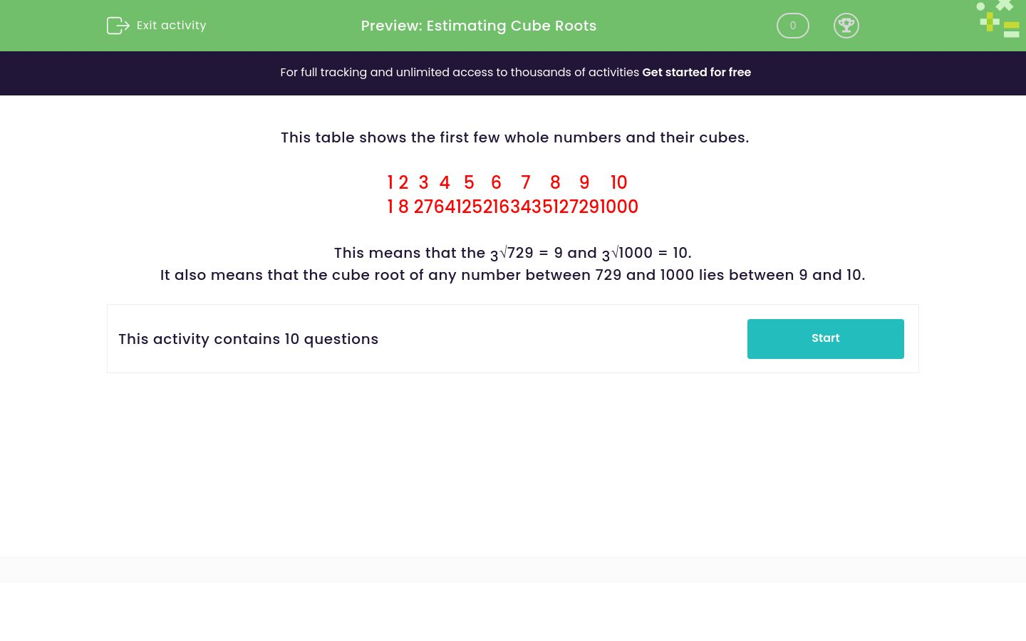 Estimate the Cube Roots of Numbers Worksheet - EdPlace
