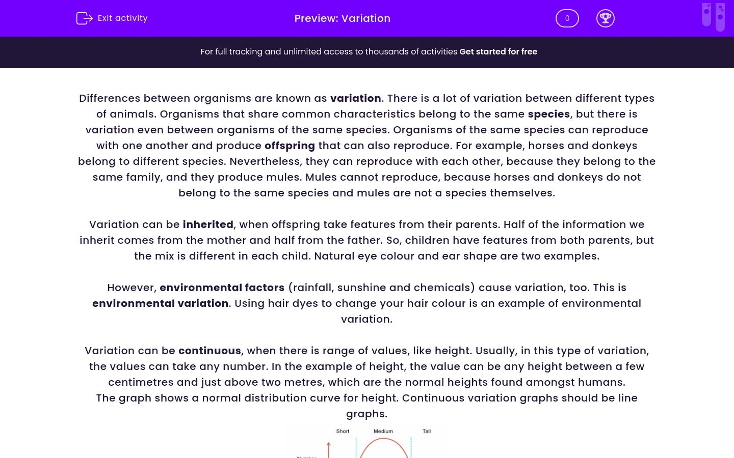 Identify Types of Variation Among Organisms Worksheet - EdPlace