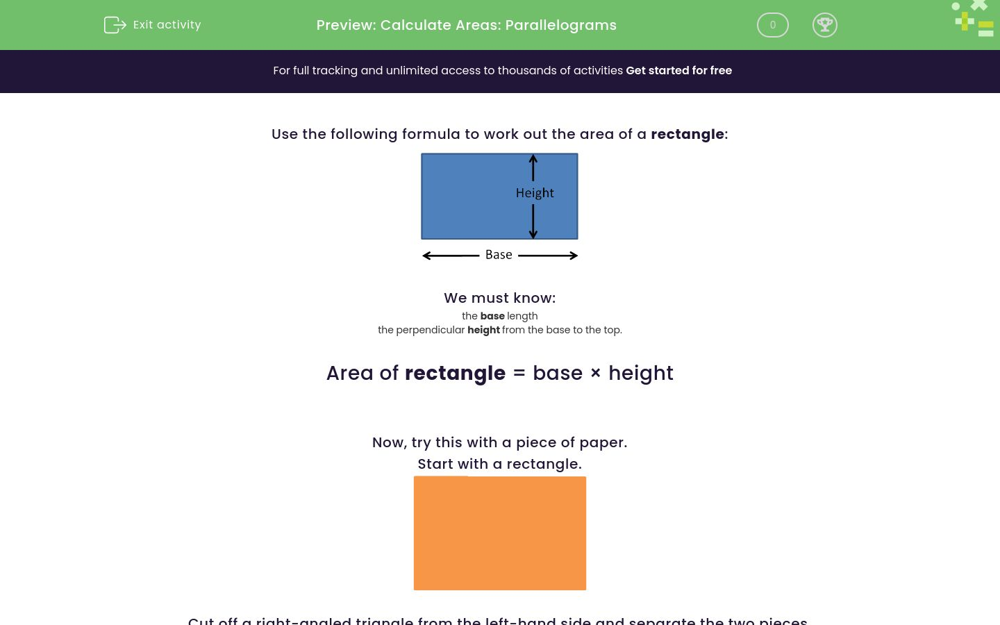 Calculate Areas of Parallelograms Worksheet - EdPlace
