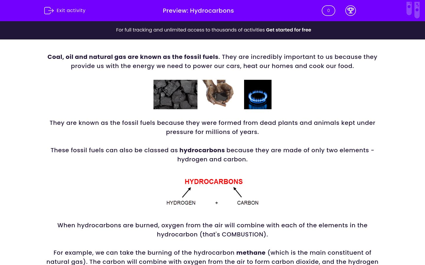 Investigate the Combustion of Fossil Fuels Worksheet - EdPlace