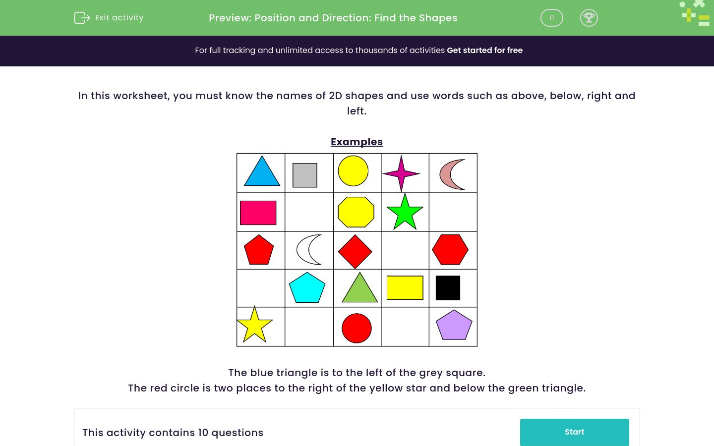 Use Directions to Identify 2D Shapes Worksheet - EdPlace