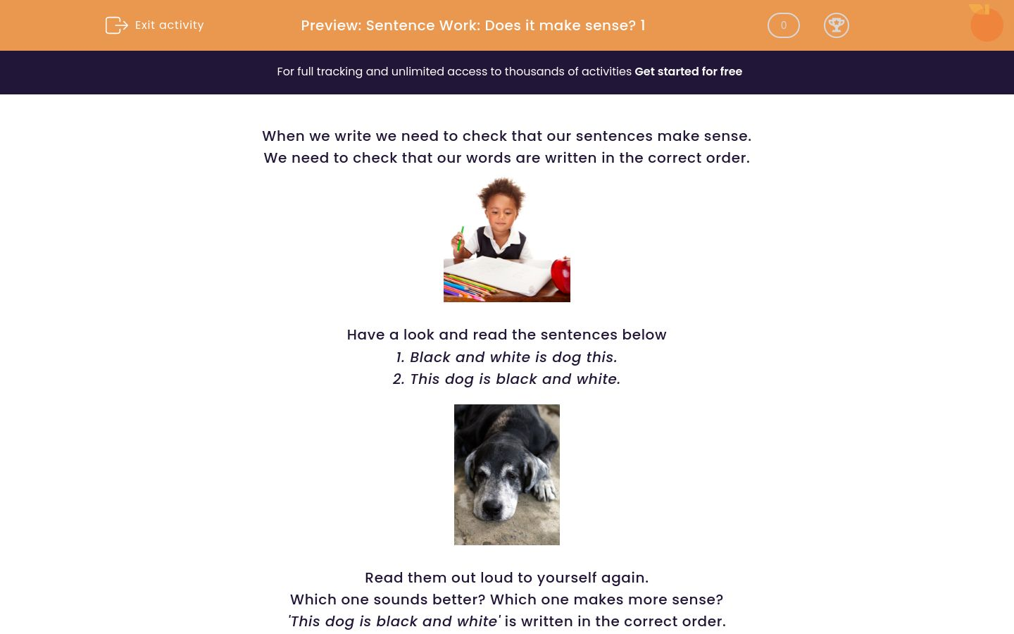 Identify Sentences That Make Sense Worksheet - EdPlace