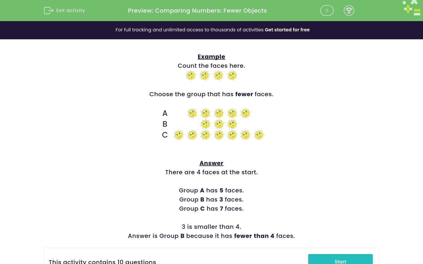 Find Fewer Objects Worksheet - EdPlace