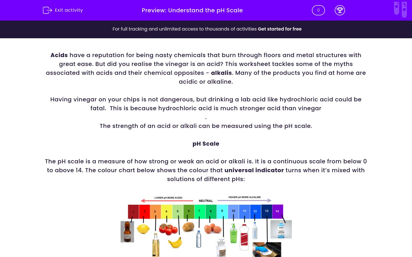 Understand the pH Scale Worksheet - EdPlace