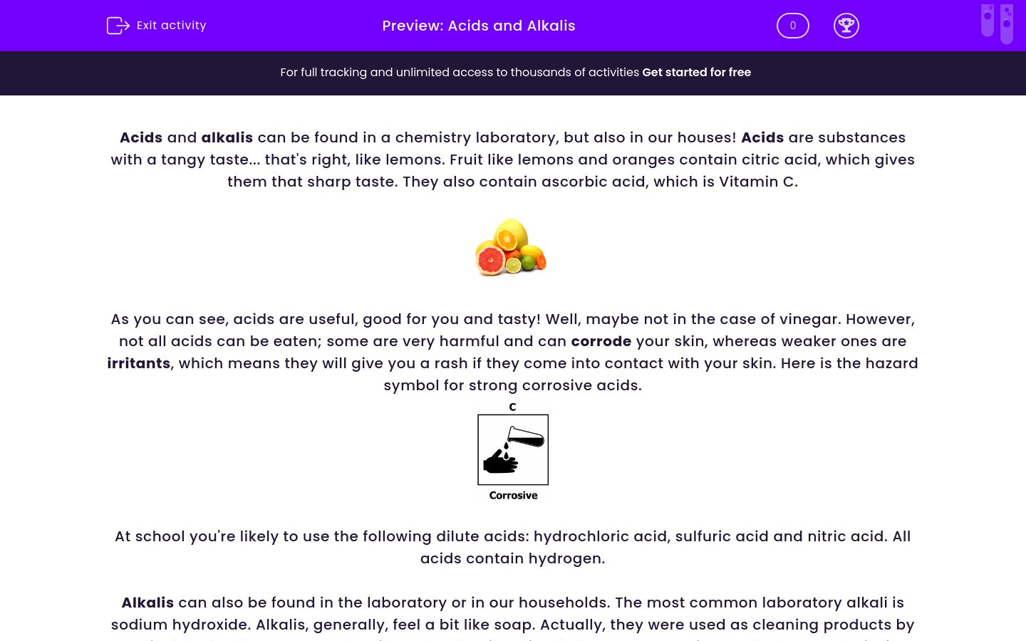 Investigate Acids and Alkalis Worksheet - EdPlace