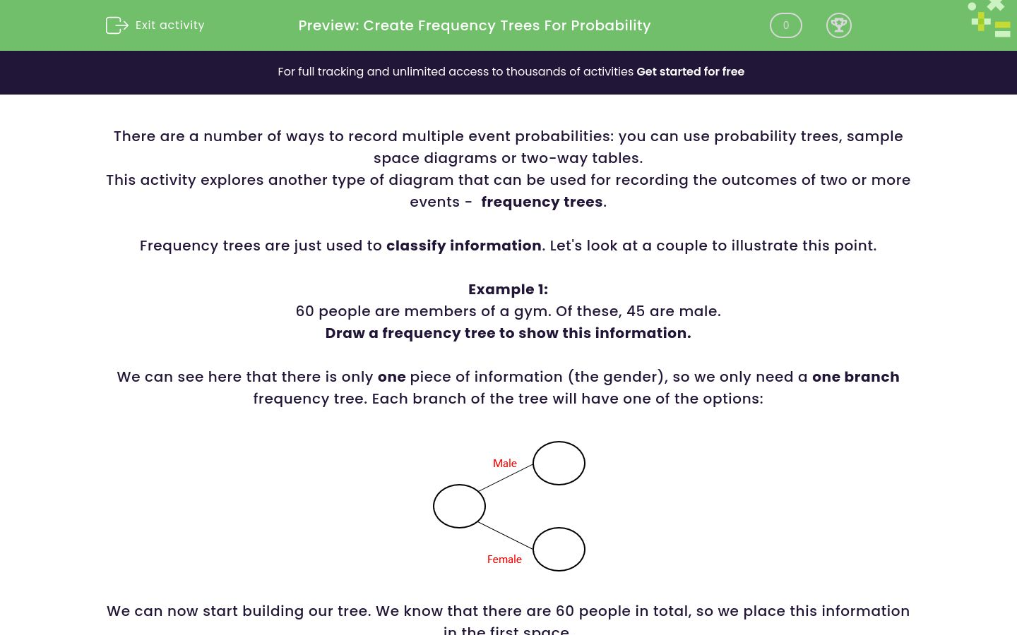 Create Frequency Trees For Probability Worksheet - EdPlace