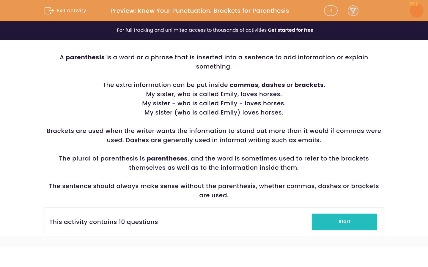 Use Brackets for Parenthesis Worksheet - EdPlace