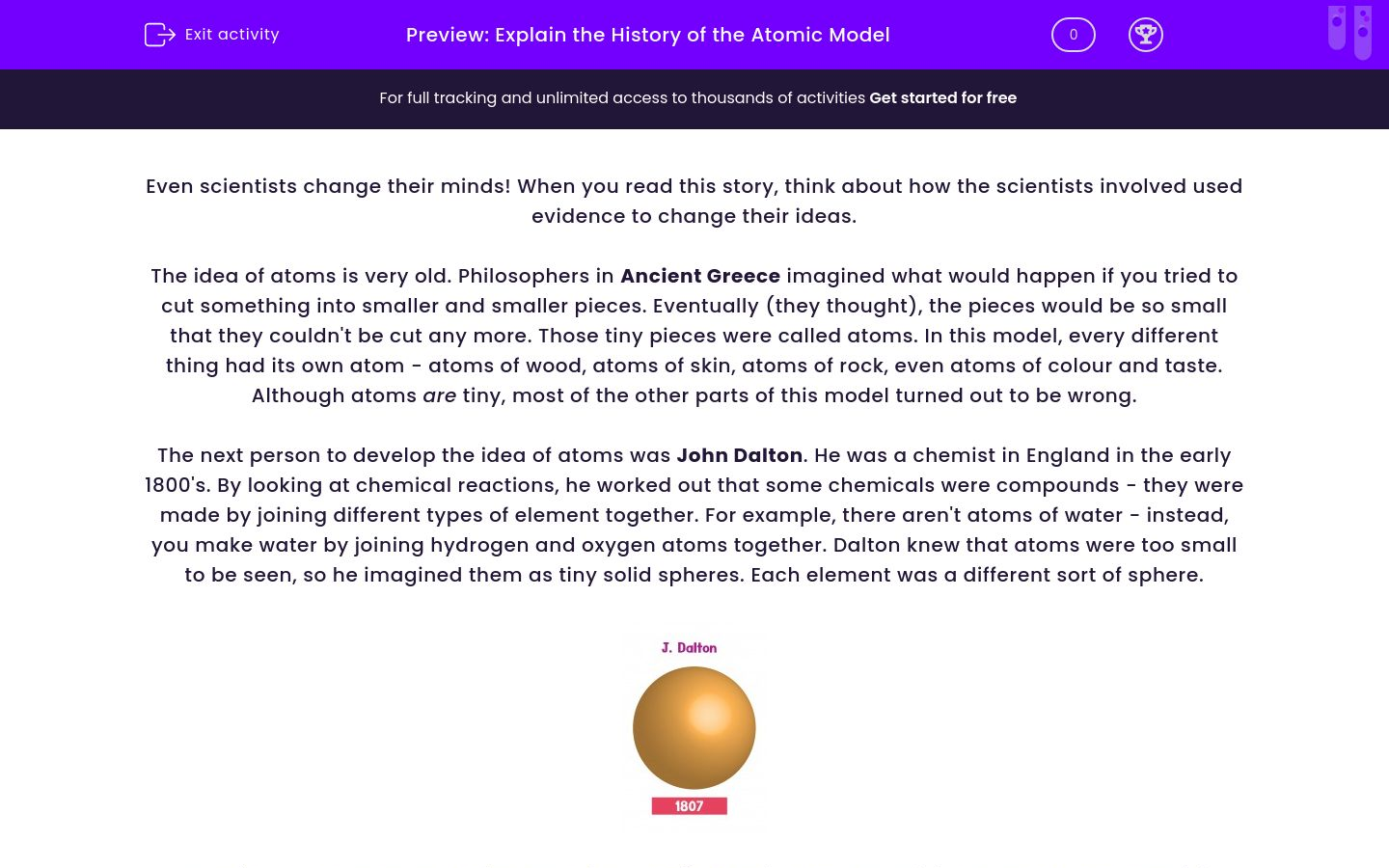 Explain the History of the Atomic Model Worksheet - EdPlace