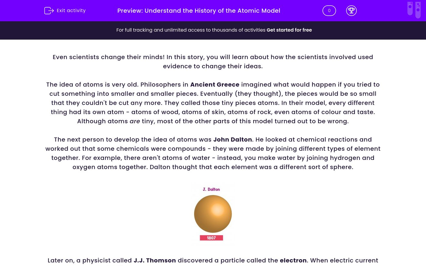 Understand the History of the Atomic Model Worksheet - EdPlace