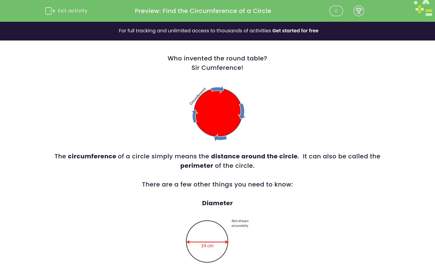 Find the Circumference of a Circle Worksheet - EdPlace
