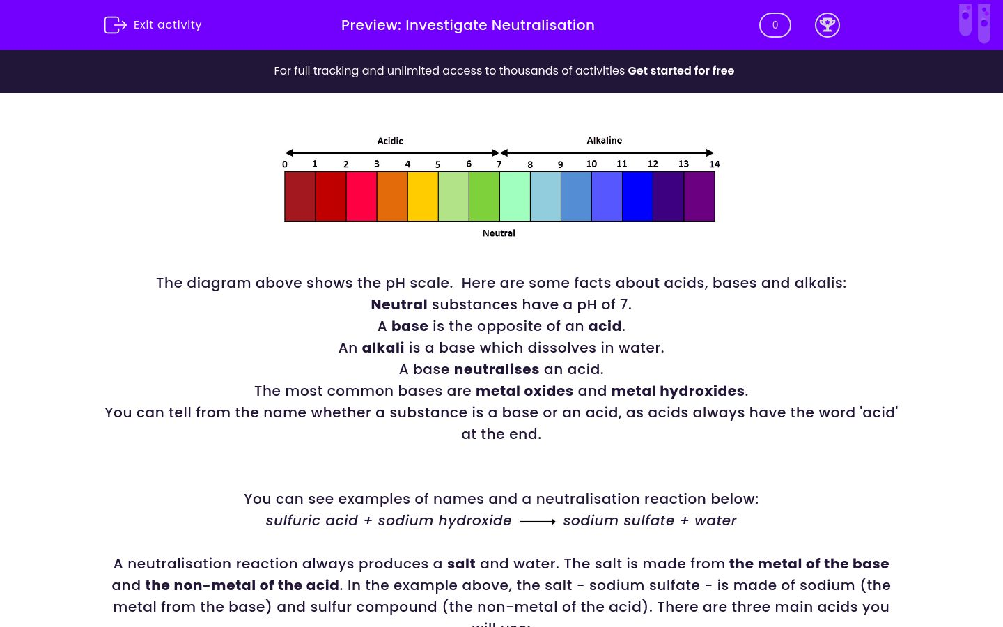 Investigate Neutralisation Worksheet - EdPlace