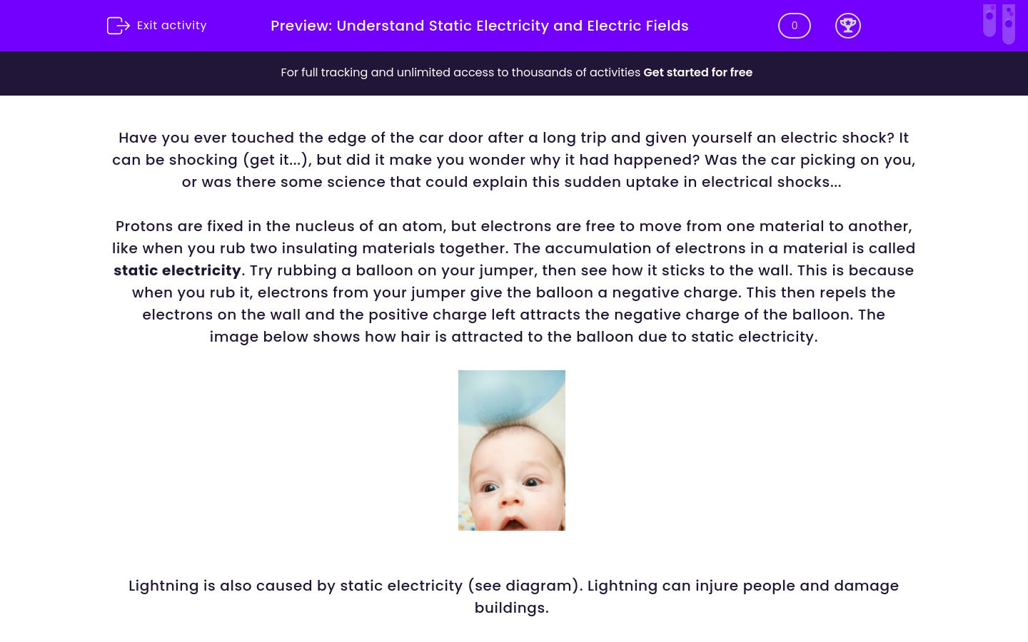 Understand Static Electricity and Electric Fields Worksheet - EdPlace