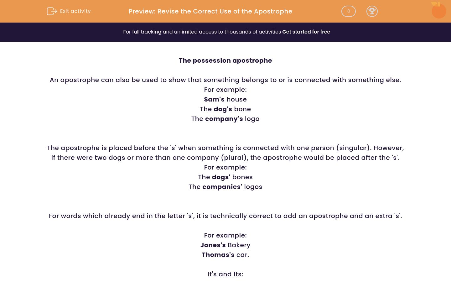 Revise the Correct Use of the Apostrophe Worksheet - EdPlace