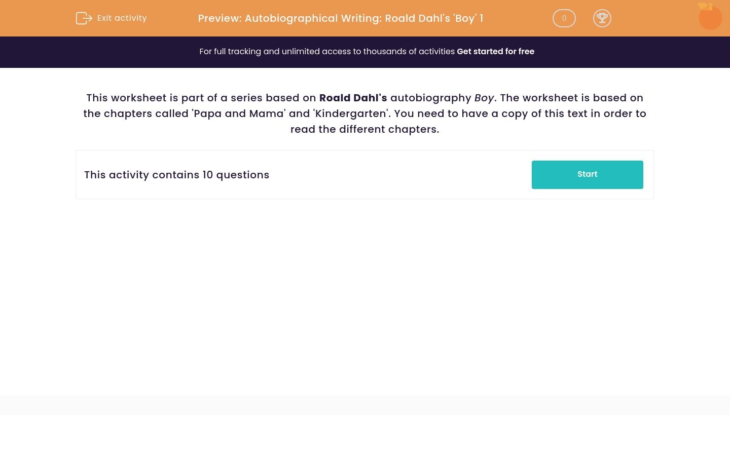 Study Autobiographical Writing: Roald Dahl's 'Boy' Chapters 1 and 2 ...