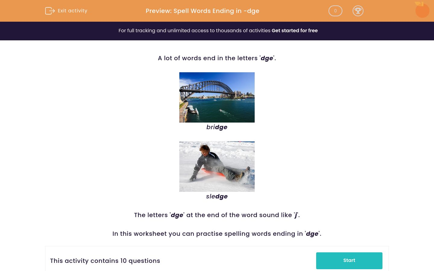 Spell Words Ending in -dge Worksheet - EdPlace
