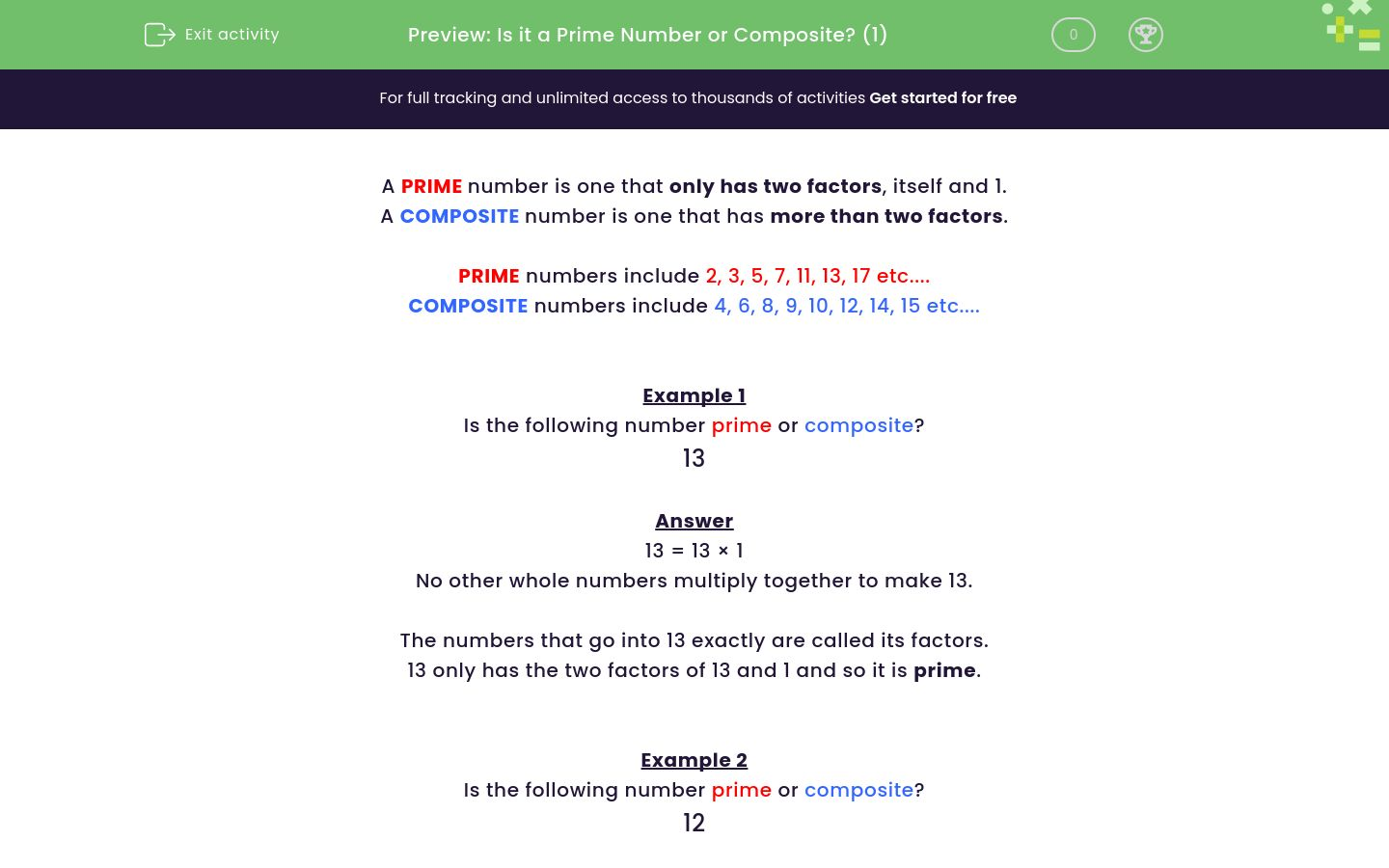 Is it a Prime Number or Composite? (1) Worksheet - EdPlace