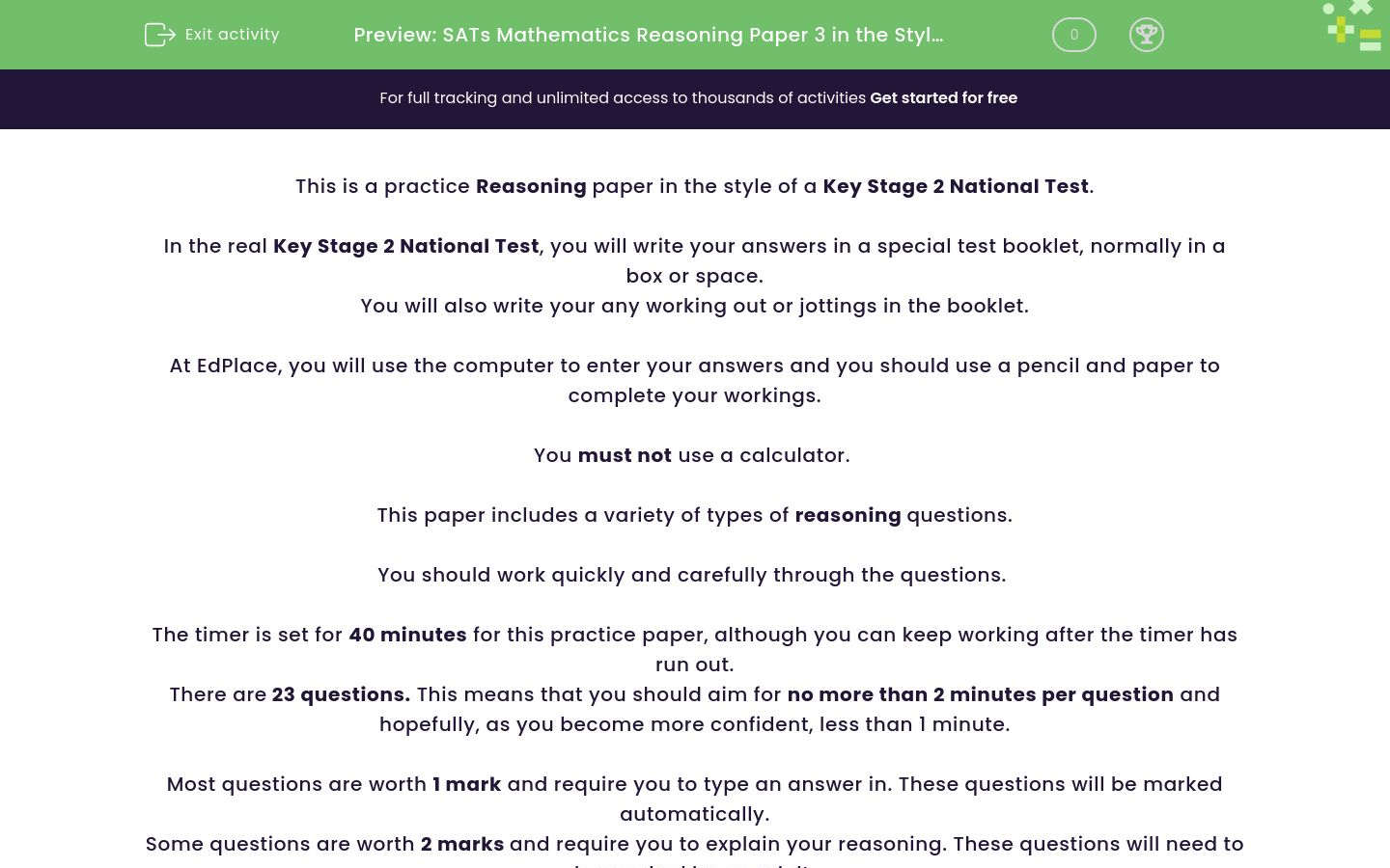 SATs Mathematics Reasoning Paper 3 in the Style of Key Stage 2 National ...