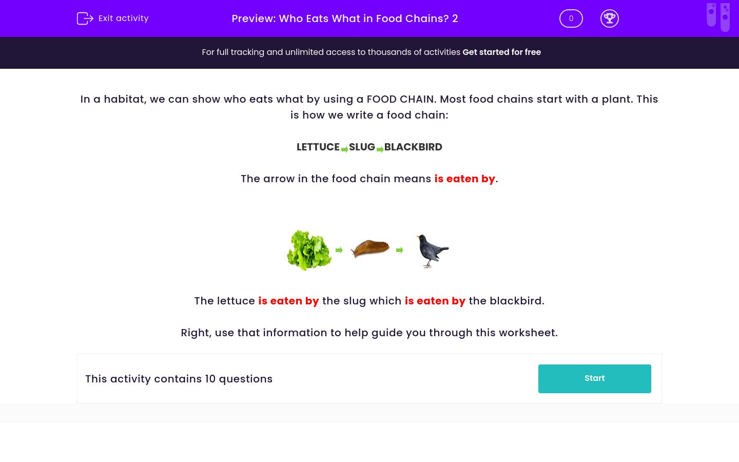Identify Who Eats What in Food Chains Worksheet - EdPlace