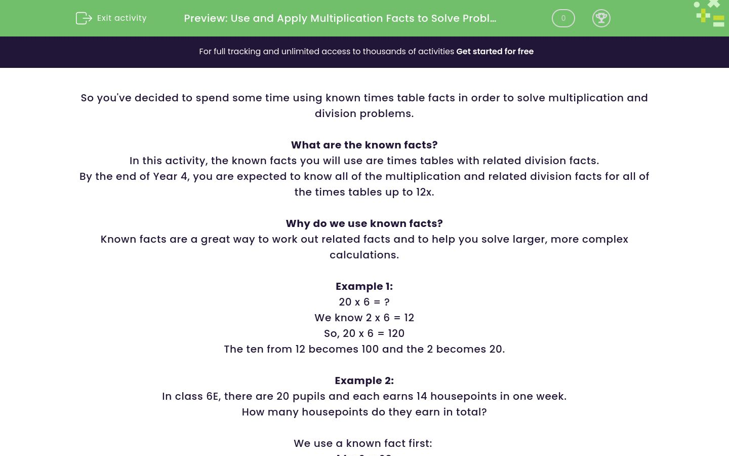 Use and Apply Multiplication Facts to Solve Problems Worksheet - EdPlace