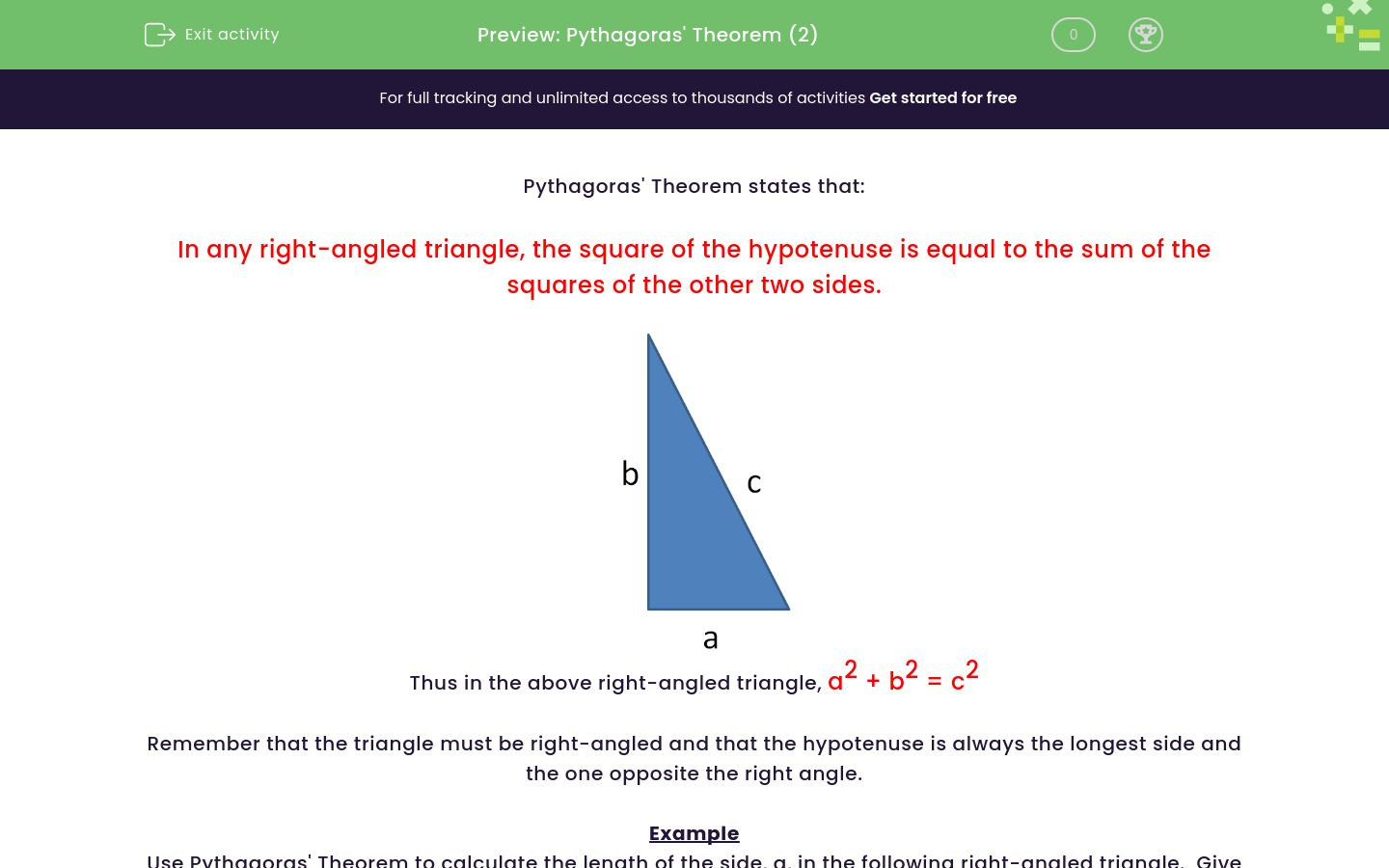 Use Pythagoras Theorem Worksheet - EdPlace