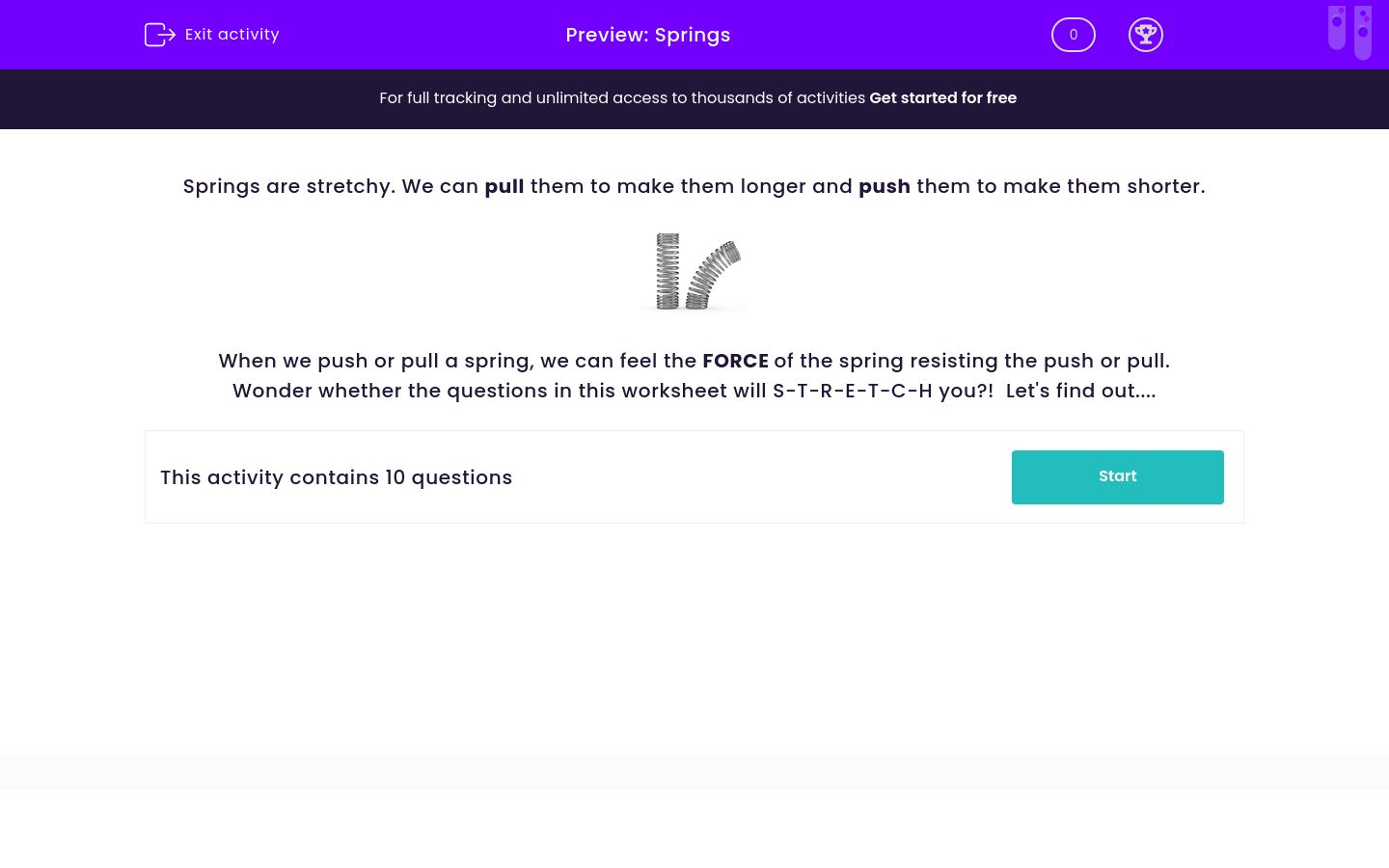 Understand Pushing and Pulling Forces When Stretching Springs Worksheet ...