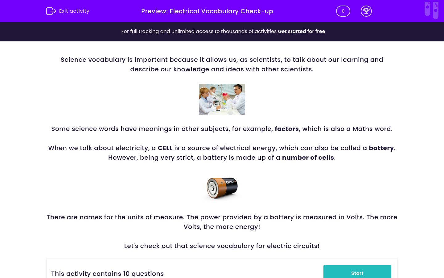 Understand Electrical Vocabulary Worksheet - EdPlace