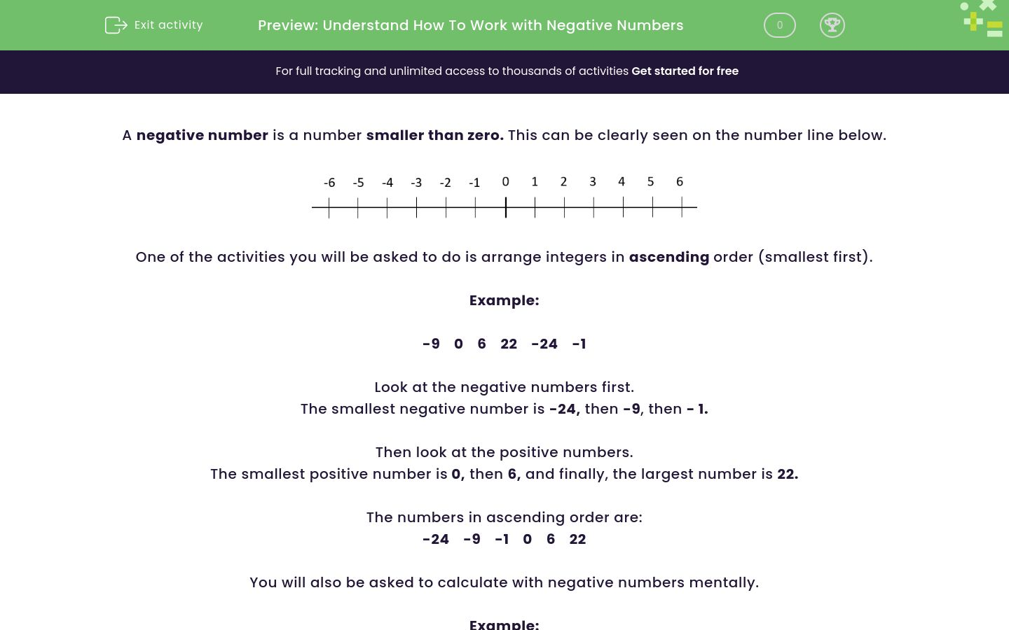 Understand How To Work with Negative Numbers Worksheet - EdPlace