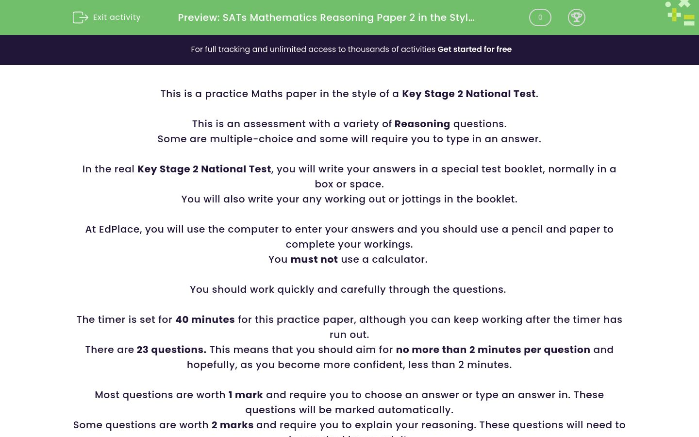 SATs Mathematics Reasoning Paper 2 in the Style of the Key Stage 2 ...