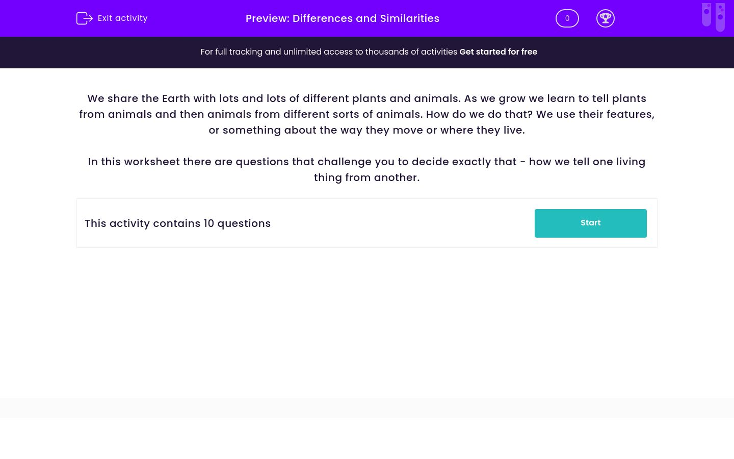 Identify Differences and Similarities Between Animal Groups Worksheet ...