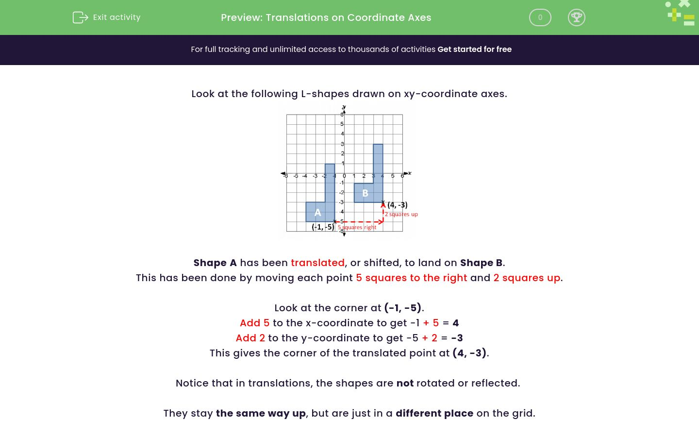 Translate Triangles on a Coordinate Grid Worksheet - EdPlace